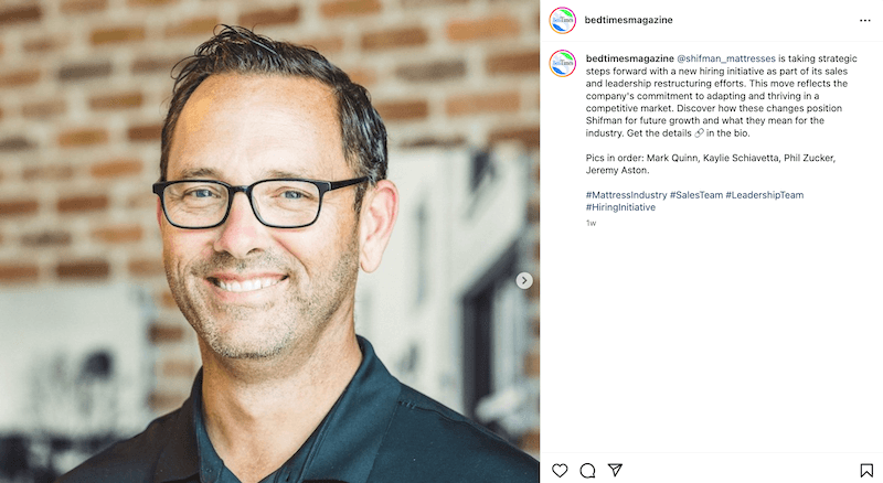 Mark Quinn Joins Shifman Mattress Co. » BedTimes Magazine